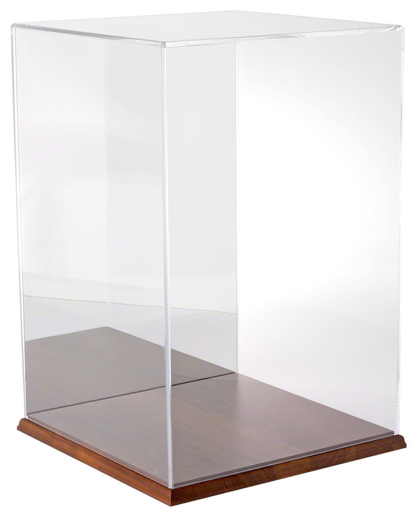 Plymor Clear Acrylic Display Case with Hardwood Base (Mirror Back), 12 ...