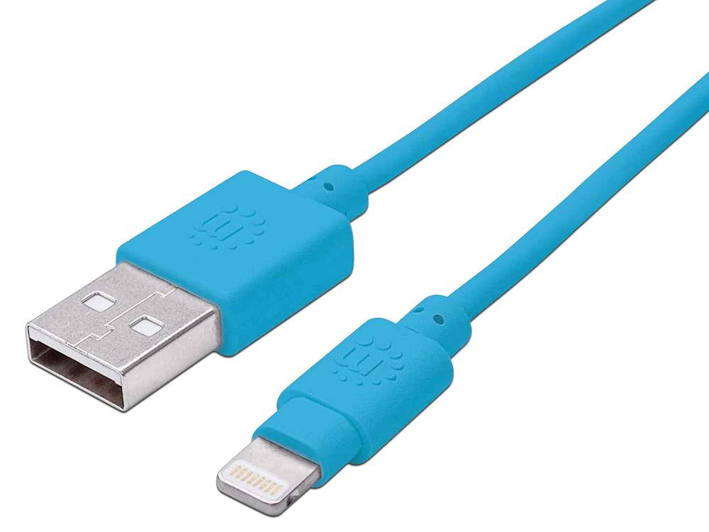 Cable Manhattan iLynk Lightning a USB, 1m. Color Azul. Manhattan 391467 ...