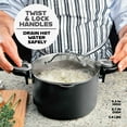 Gotham Steel 5 Qt Nonstick Pasta Pot, Twist and Lock Handles, Strainer ...