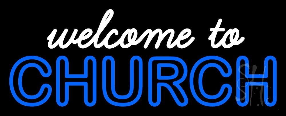 Welcome To Church LED Neon Sign 13" Tall x 32" Wide - inches Black ...