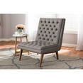 Baxton Studio Annetha Mid-Century Modern Grey Fabric Upholstered Walnut ...
