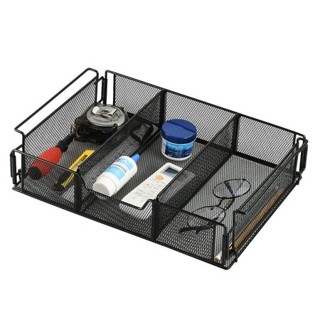 Under Table Drawer, Rust Proof Black Metal Mesh Hanging Drawers For ...