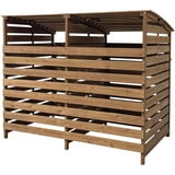 Hanover Outdoor Wood Trash Can Storage Shed, Brown,HANWS0103-BRN ...