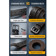 Black (Single Prong), Large (38-40) Full Grain Leather Work Belt ...