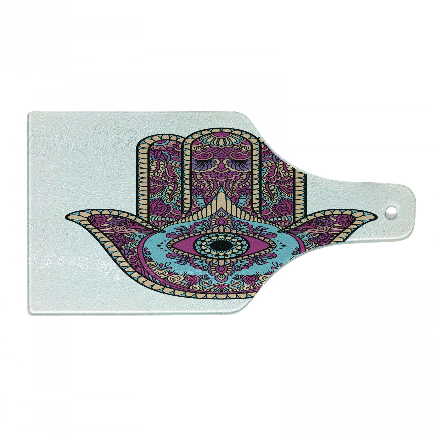 Hamsa Cutting Board, Doodle Zentangle Style Bohemian Old Fashioned ...