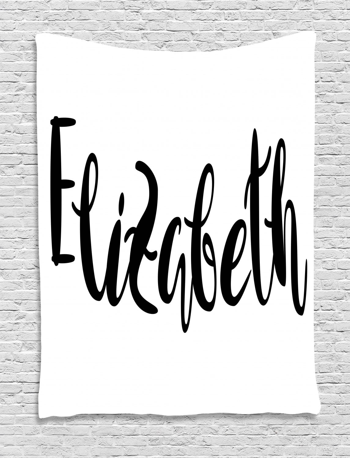 Elizabeth Tapestry, Monochrome Inscription Style Modern Calligraphy ...