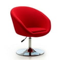 Hopper Red and Polished Chrome Wool Blend Adjustable Height Chair (Set ...
