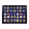 PENNZONI Medals Display Case, Military Shadow Box, Black w/ White Felt ...