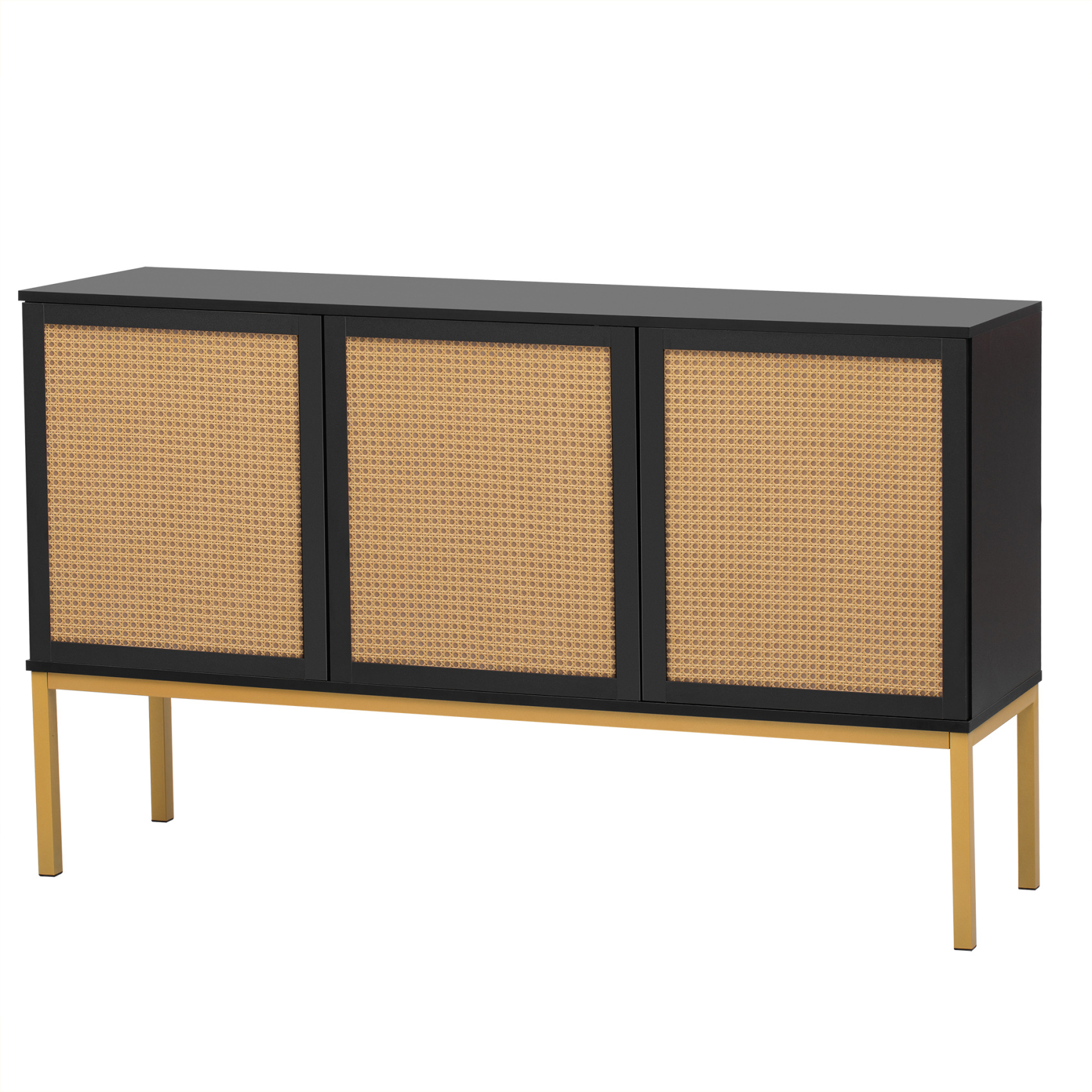 Large Storage Sideboard with Artificial Rattan Door and Rebound Device ...
