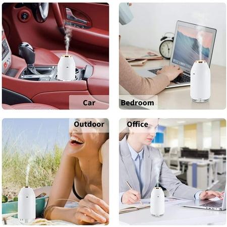 Small wireless air humidifier, battery-powered cold mist mini ...