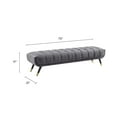 Modway Adept Performance Velvet Bench In Gray