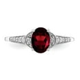 Primal Silver Sterling Silver Rhodium Diamond and Garnet Ring - Walmart.com