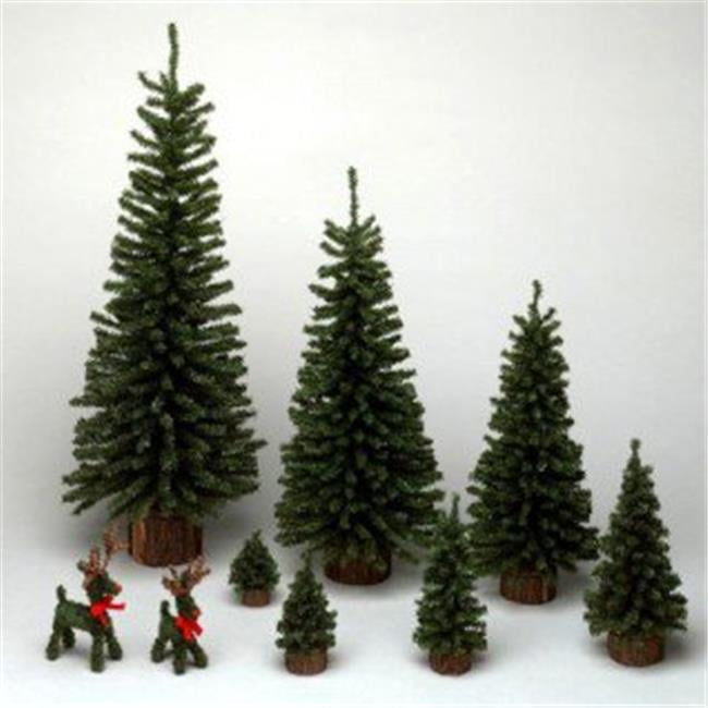 24 in. Mini Pine Tree 282 Tips Wood Base - Walmart.com