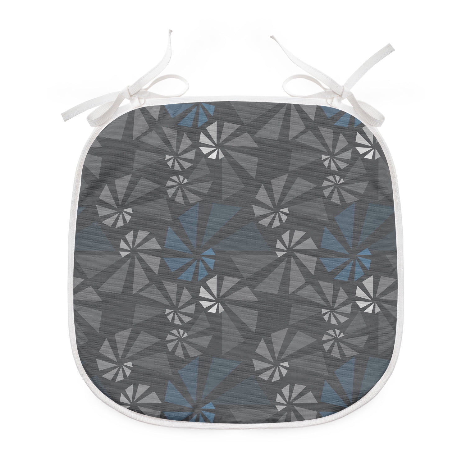 Abstract Art Dining Chair Pad, Geometric Shapes Forming Spiral Hexagon ...