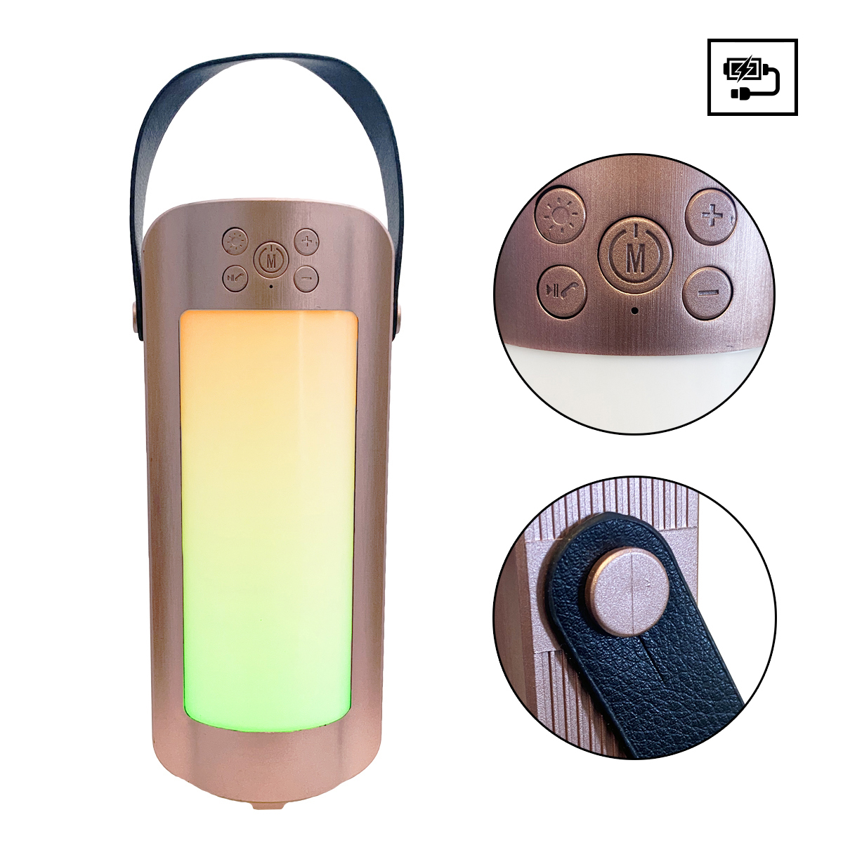 Lantern Light-up Color Changing Bluetooth Speaker-Gold - Walmart.com