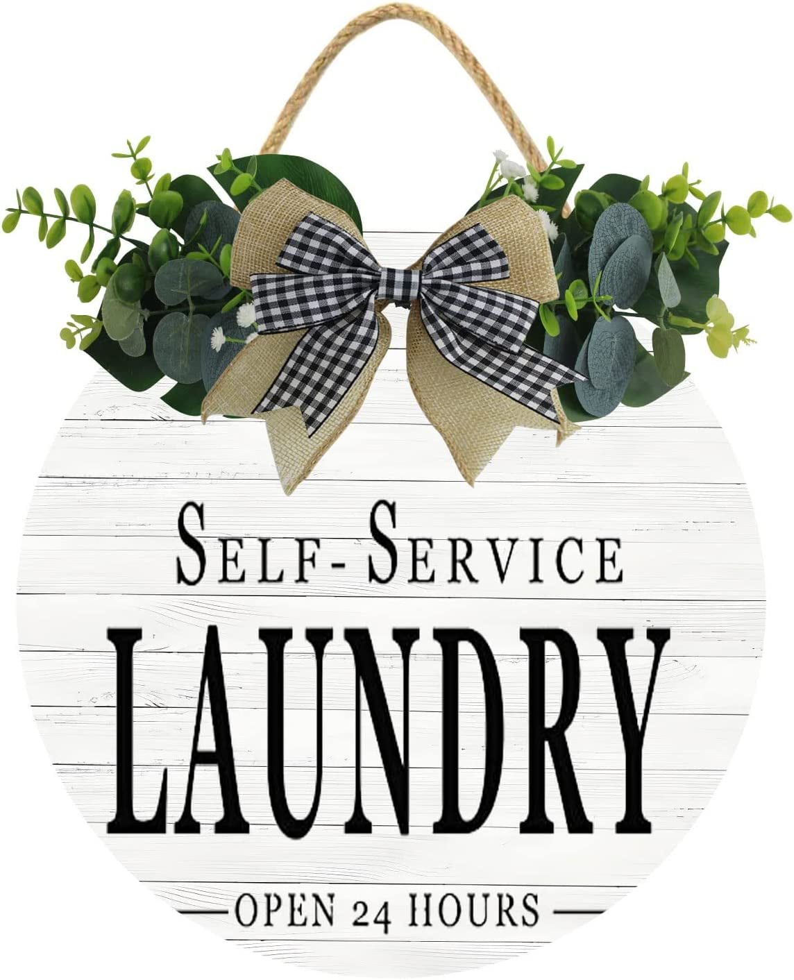 Eveokoki 12" Laundry Room Wooden Sign Farmhouse Laundry Room Hanging ...