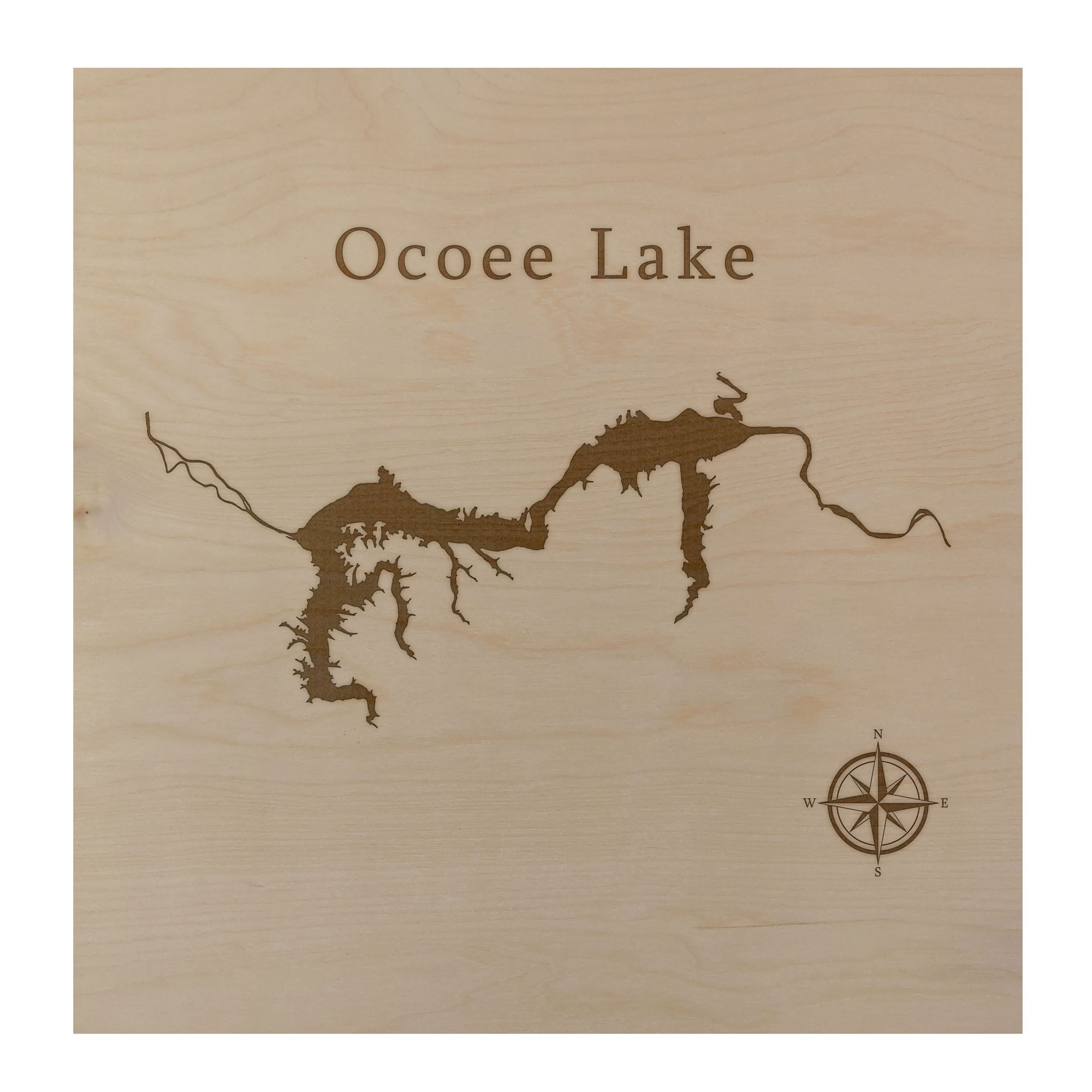 Ocoee Lake Map 24x24" Wood Wall Art Office Decor Gift Engraved ...