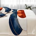 Bed Runner for King Size Bed, Navy Blue Burnt Orange 3 Pcs Bedding ...