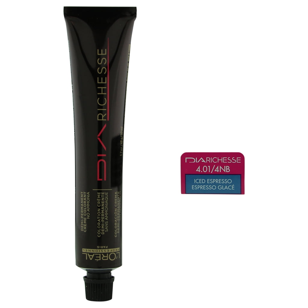 L'Oreal DiaRichesse Demi Permanent 1.7oz Hair Color 4.01/4NB 1.7 oz ...