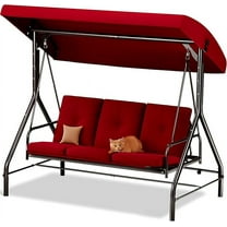 TLSUNNY 3-Seat Patio Swing w/ 45° Tilt Adjustable Canopy, Convertible ...