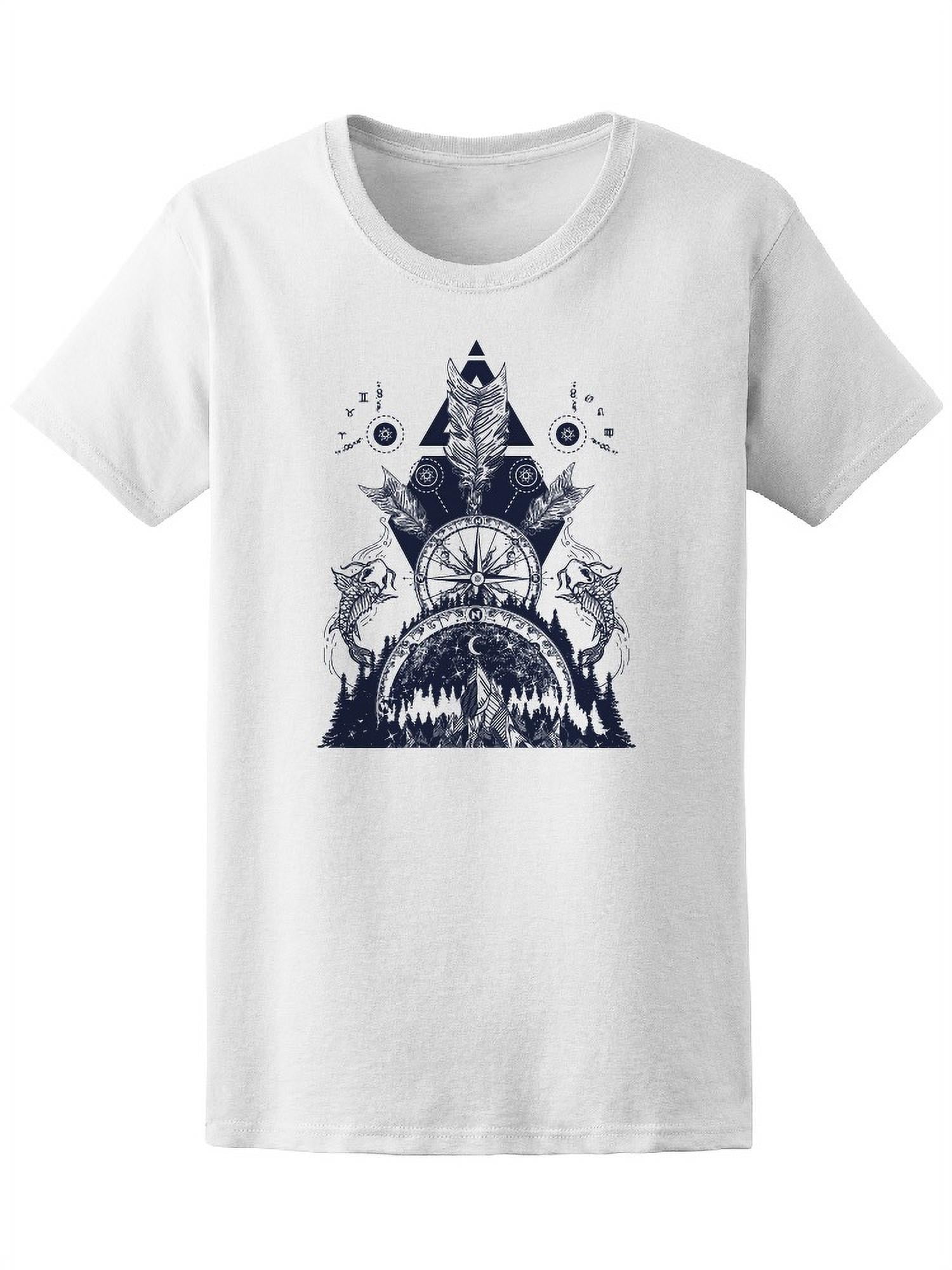Mountains Medieval Rose Compass T-Shirt Women -Image by Shutterstock ...