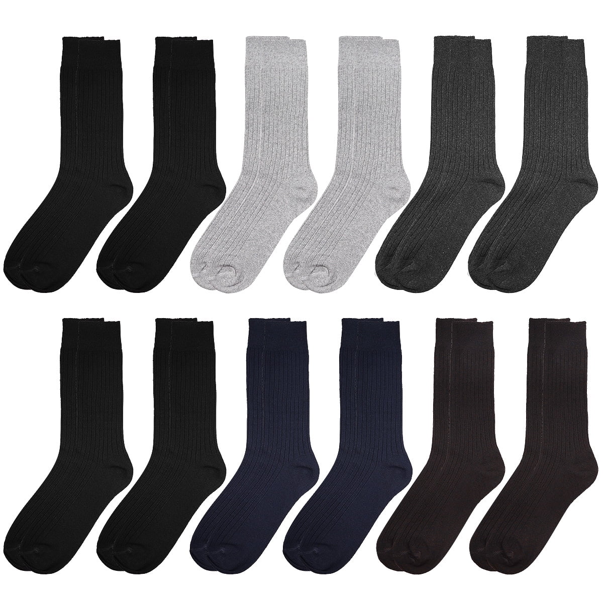 12 Pairs Men Dress Socks Size 10-13 Assorted Colors - Walmart.com