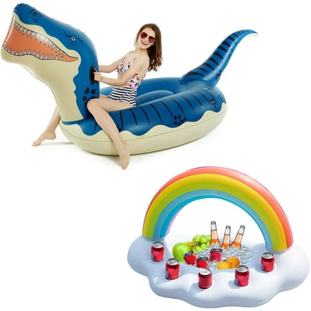 KSCD Inflatable Dinosaur Pool Float for Boys Girls Giant T-Rex Floatie ...