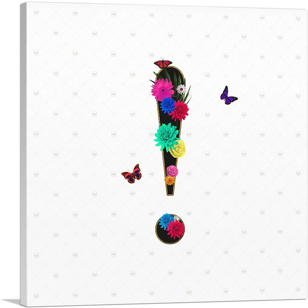 ARTCANVAS Flower Plant Butterfly Alphabet Exclamation Point Mark Sign ...