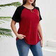 FNFYFH Women's Plus Size T Shirts Short Sleeve Crew Neck Reglan Shirts ...