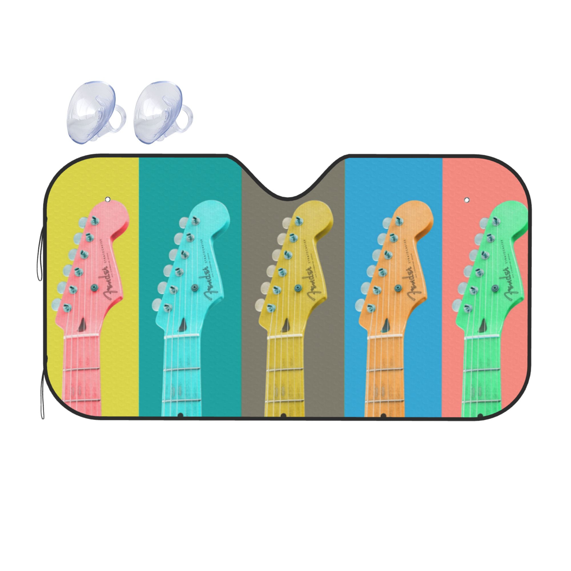 DouZhe Car Sunshades for Windshield, Colorful Guitars Music Strings ...