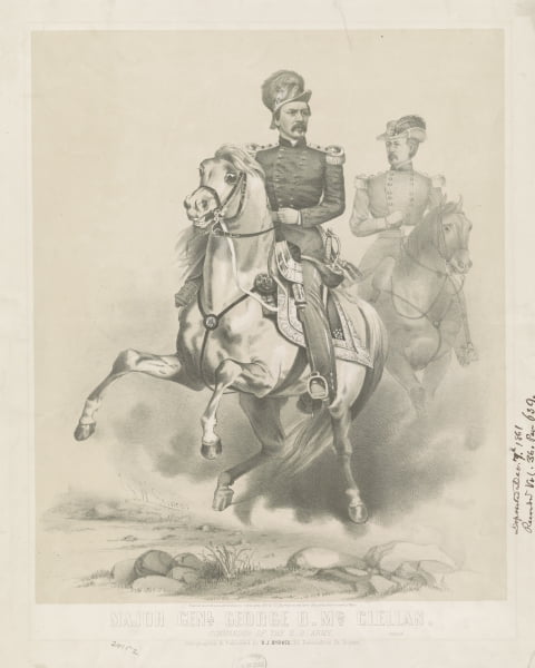 Print: Major Genl. George B. Mcclellan, Commander Of The U.S. Army ...
