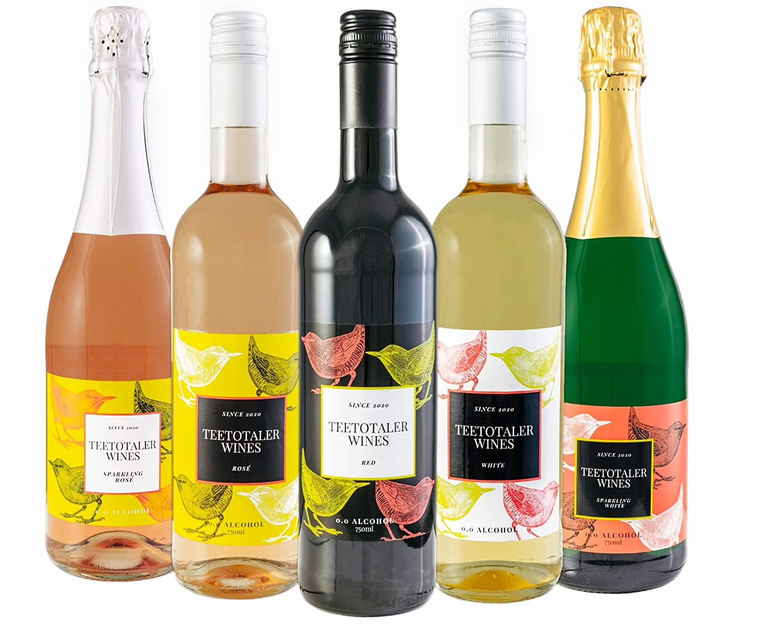 Teetotaler Non Alcoholic Wine, 750mL, Variety 6-Pack | Alcohol Free | 2 ...