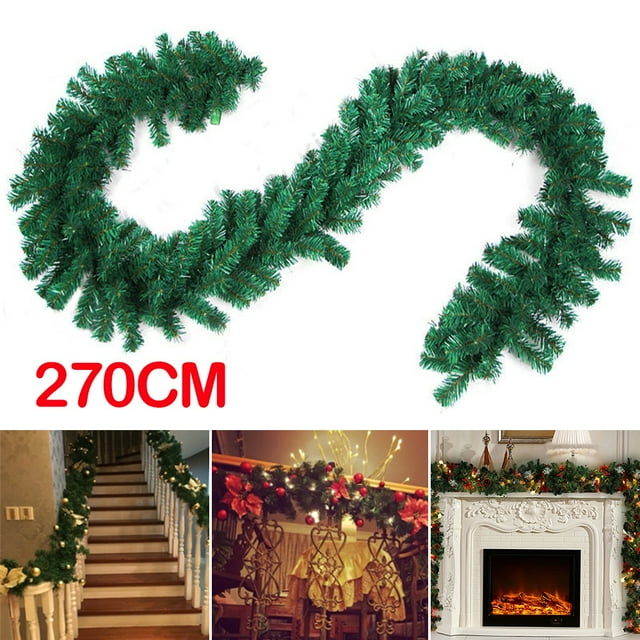 BUTORY 2.7M Christmas Garland DIY Christmas Garlands Rattan Decoration ...