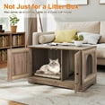 Cat Litter Box Enclosure Furniture with Double Doors and Divider ...