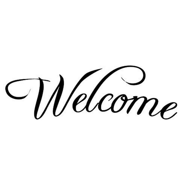 Welcome Stencil by StudioR12 Swished Curved Script Word Art - Small 10 ...