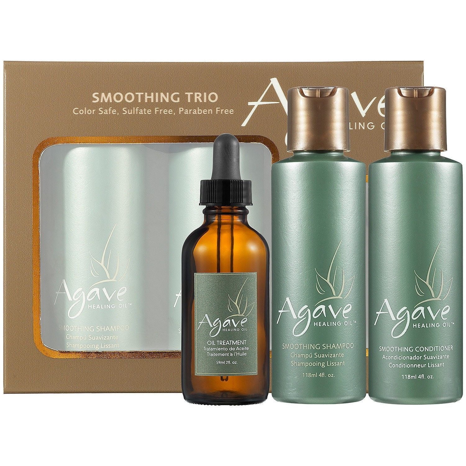 Bio-Ionic Agave Take-Home Smoothing Haircare Trio - includes 2 oz. Oil ...