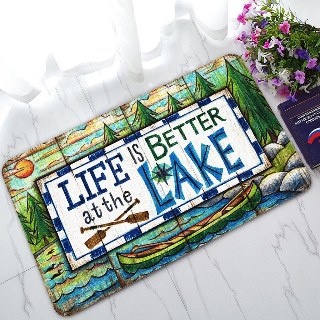 ZKGK Life is Better At The Lake Non-Slip Doormat Indoor/Outdoor ...
