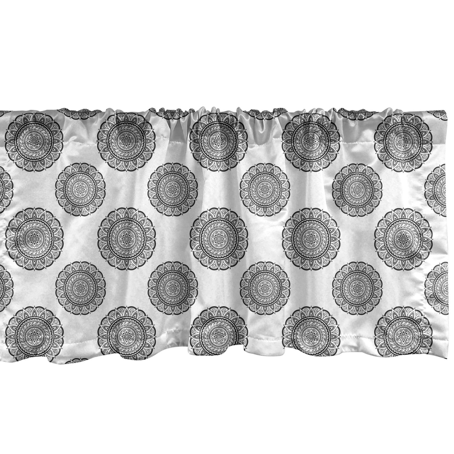 Mandala Window Valance, Traditional Round Details on a Plain Background ...