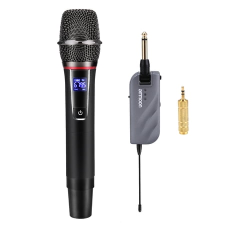 ammoon UHF Wireless Microphone Mic System 10 Channels with 1 Handheld ...