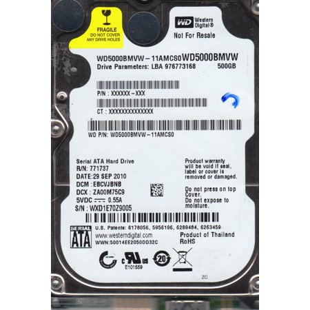UPC 641020258547 - WD5000BMVW-11AMCS0 DCM EBCVJBNB Western Digital ...