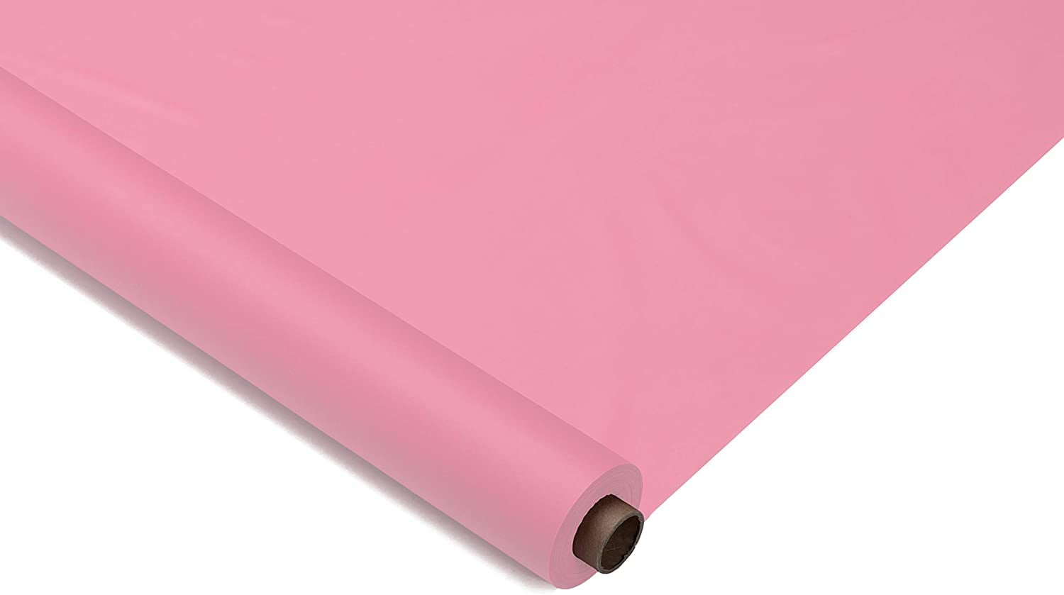 Exquisite 100 ft. x 40 in. Pink Plastic Tablecloth Roll - Pink Table ...