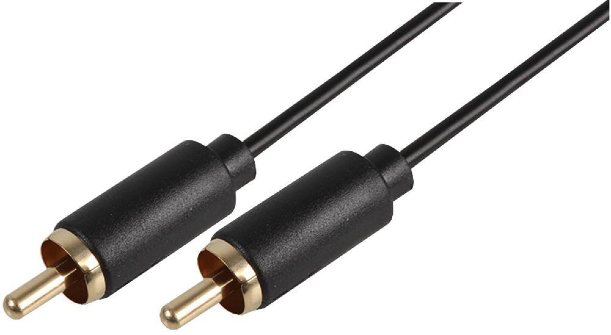 PRO SIGNAL - Slim Phono (RCA) Plug to Phono Plug Lead, 1.5m Black ...