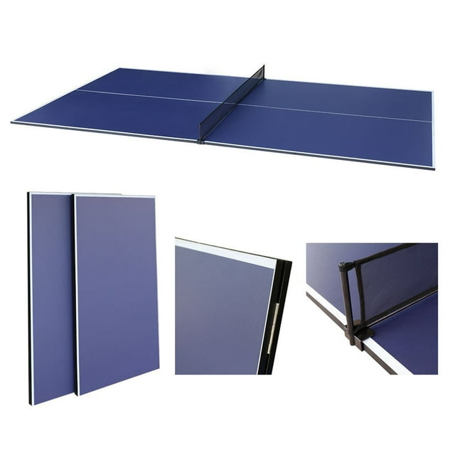 HLC Foldable Table Tennis Conversion Top with Net Set- Full Sized Ping ...