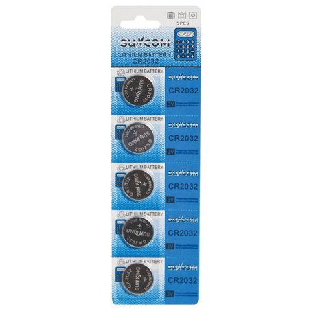 Suncom SS71842 CR2032 Lithium Button Cell 3V Batteries - Pack of 5 ...