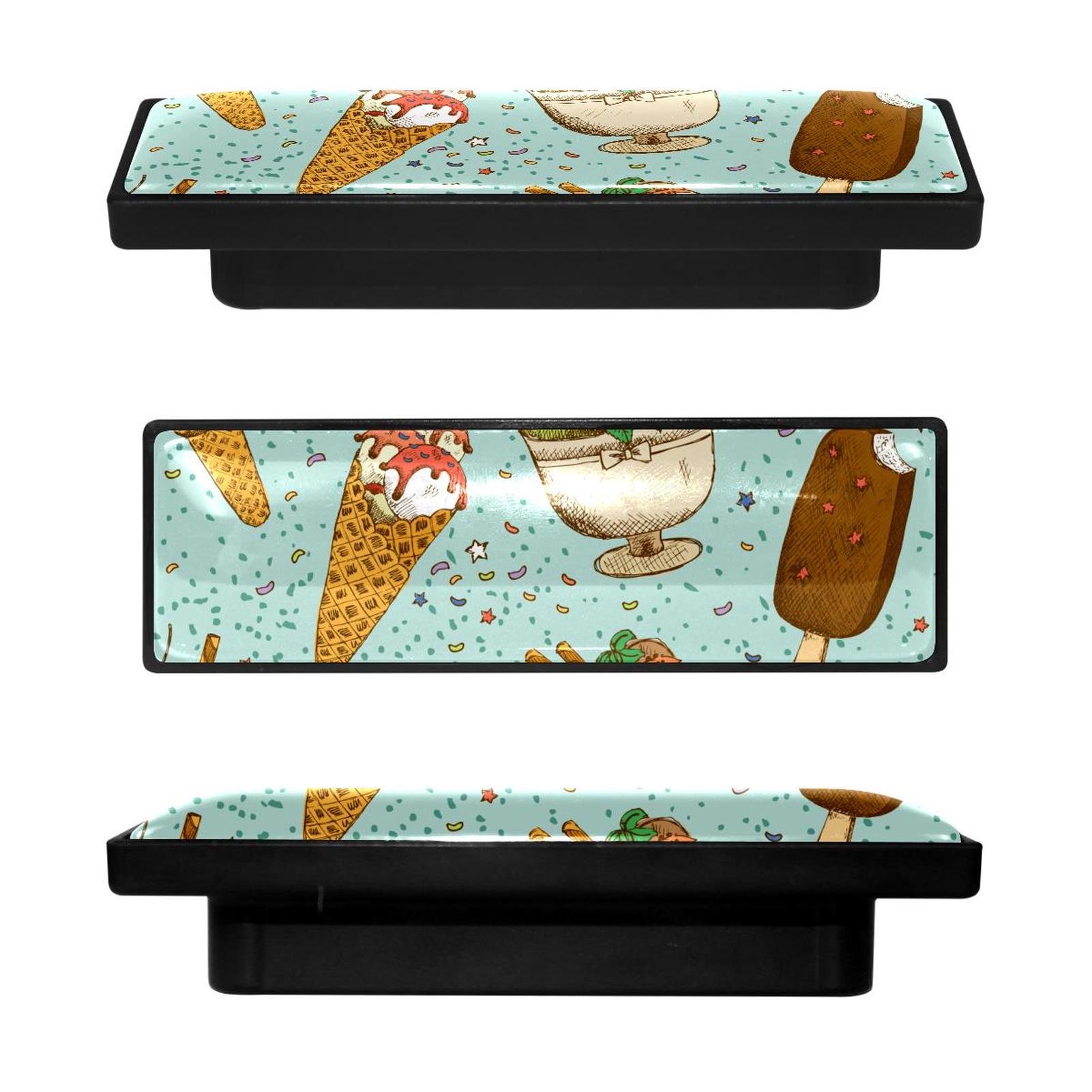 4 Pcs Rectangle Cabinet Handle Cupboard Knob Drawer Pulls Handle Ice ...