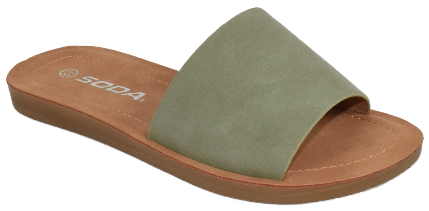 Soda Shoes Women Flip Flops Basic Plain Slippers Slip On Sandals Slides ...