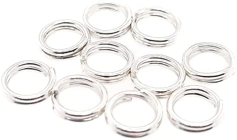 10pcs Sterling Silver Round Split Ring 5.5mm Jump Ring Connector for ...