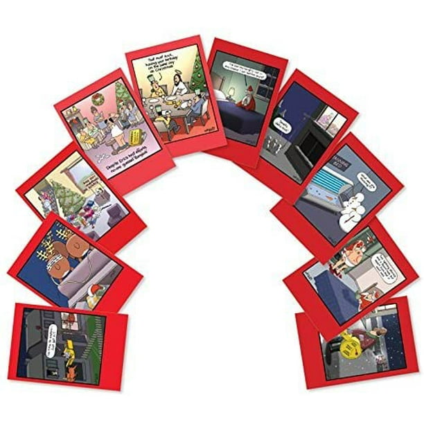 10 Assorted 'Whyatt's World Christmas' Boxed Funny Christmas Cards with ...
