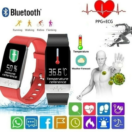 Bluetooth Electronic Smart Watch Thermometer Temperature Wristband ...