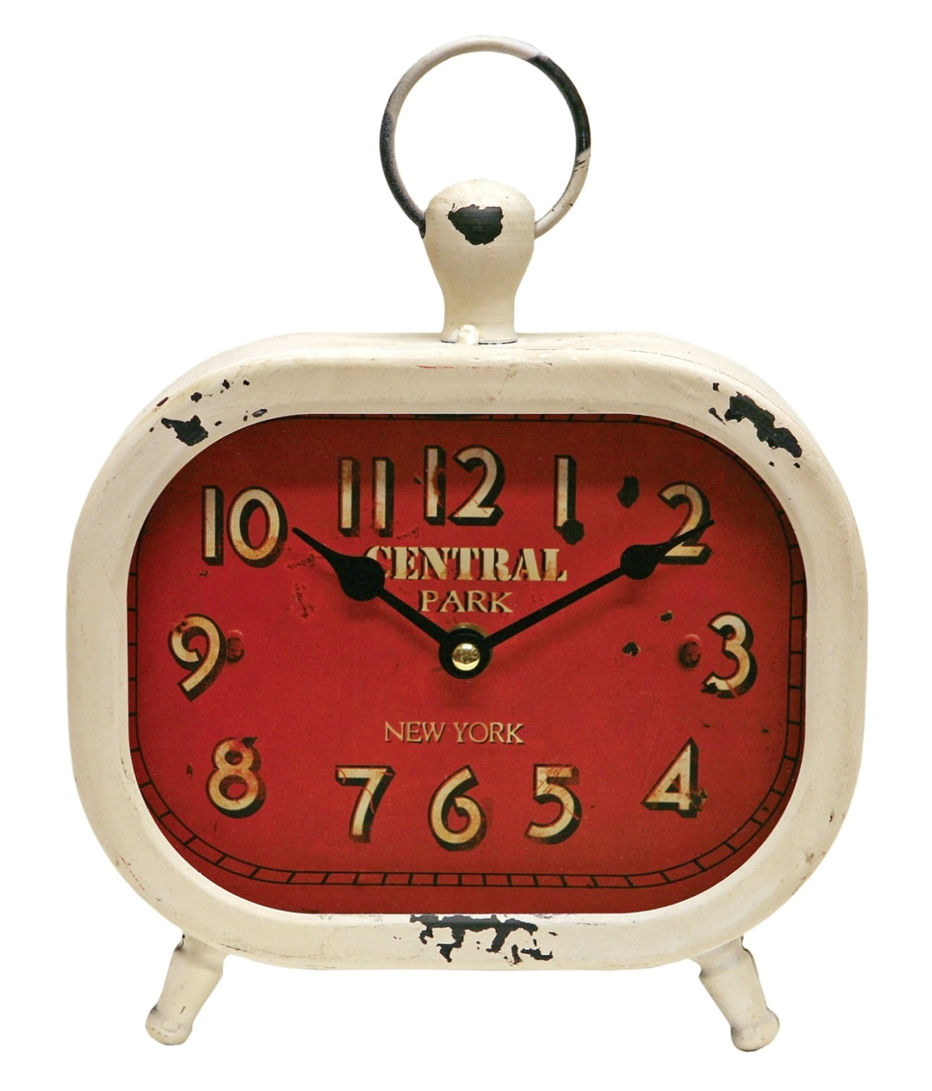 Central Park New York Square Table Clock Distressed Metal 9 Inch ...